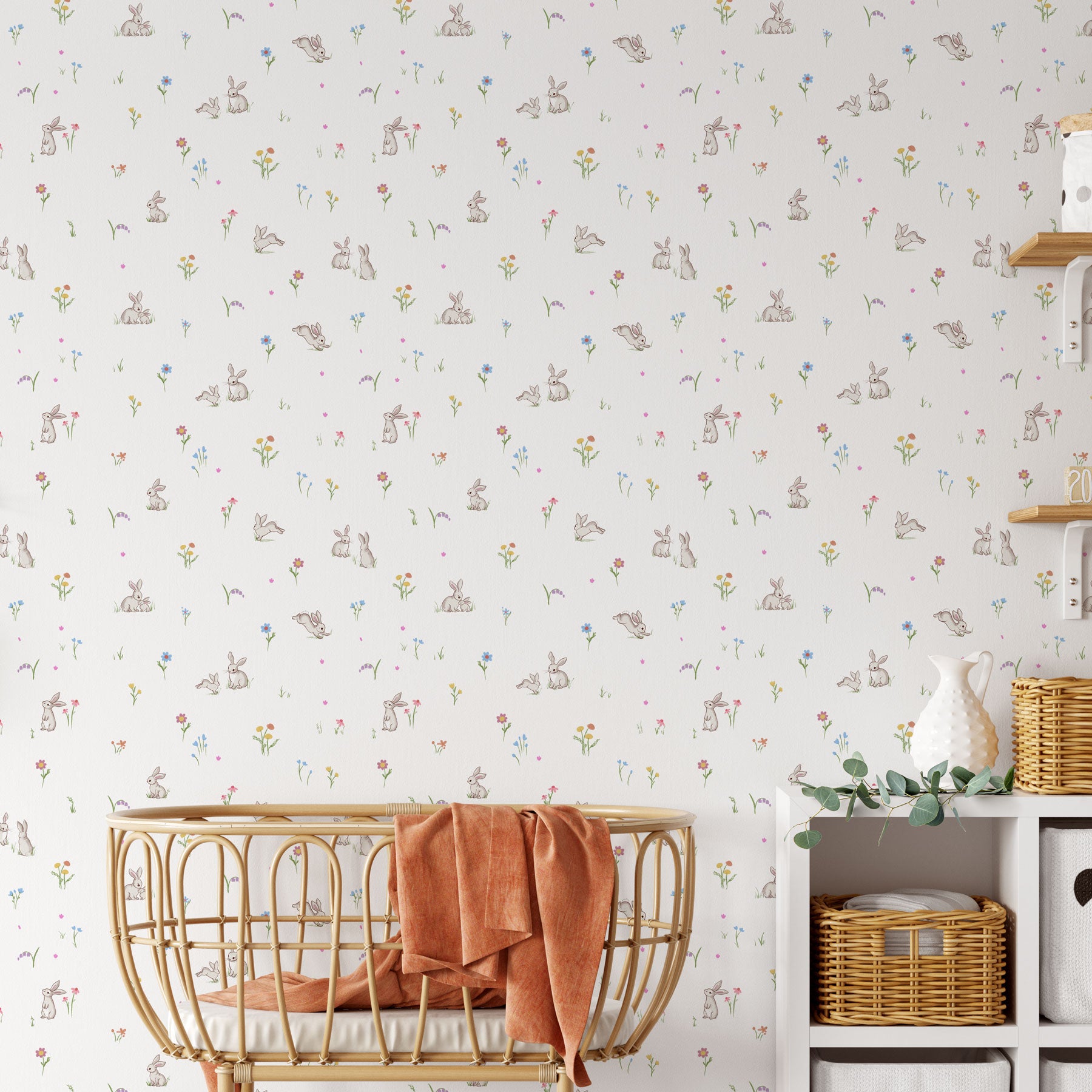Bouncing Bunnies, Bunny Themed Children's Nursery Wallpaper – Belle & Boo